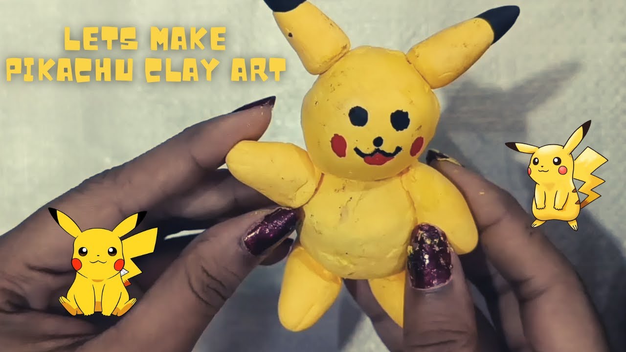 Lets make Pikachu with Air Dry Clay | Pokémon Clay Art | Clay Art | Ary ...