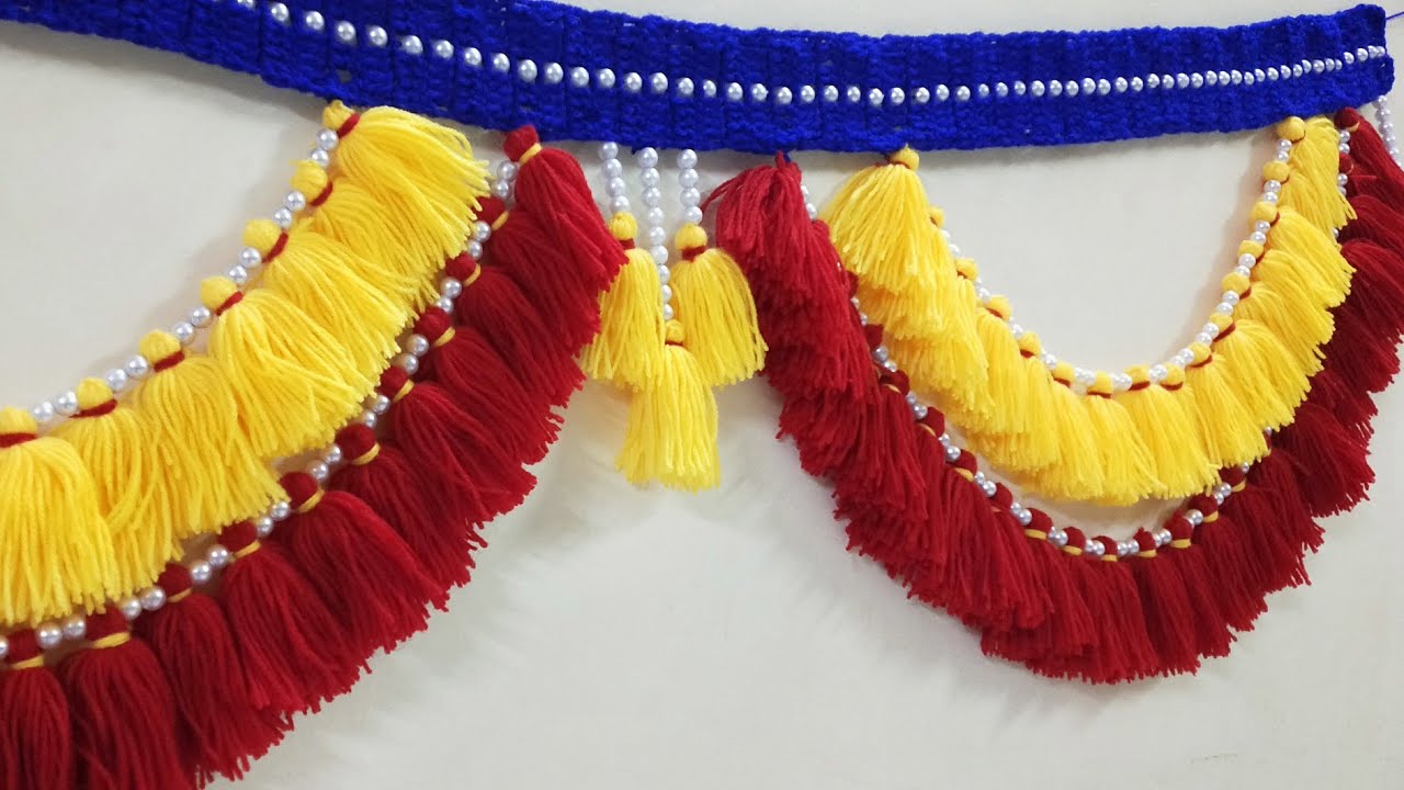 Very Simple & Beautiful Toran Design 🤩🤩| Woolen Door Hanging Toran ...