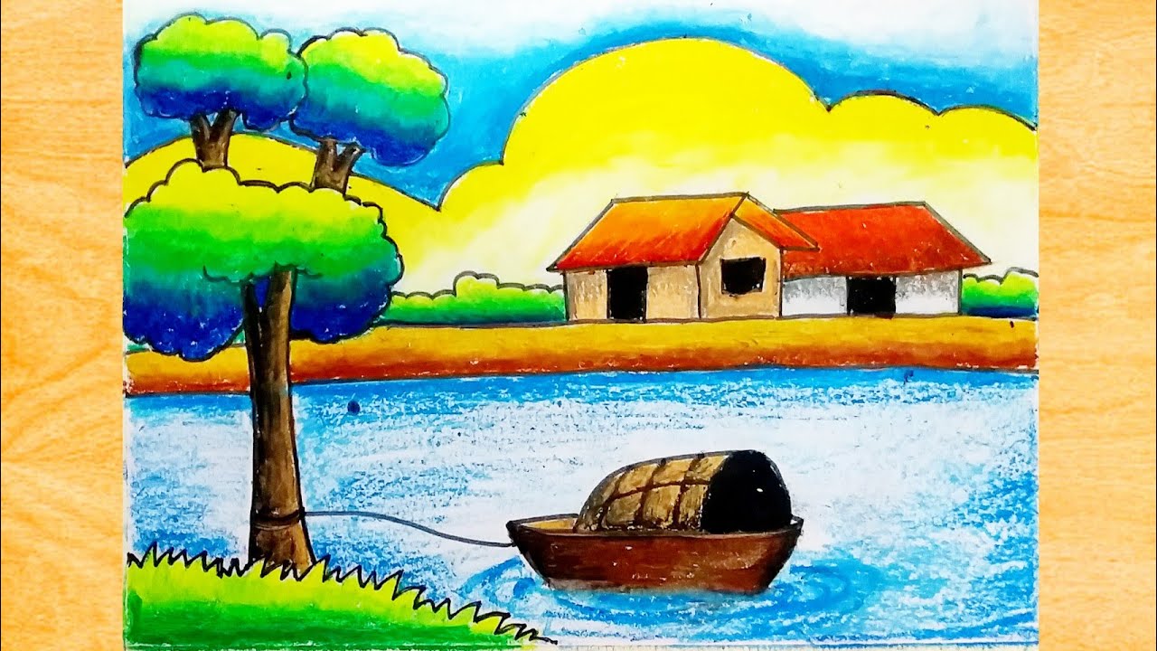 How to Draw Easy Nature Scenery || Easy Scenery Drawing For Begginers ...