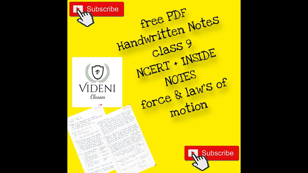Class 9, handwritten notes(NCERT+INSIDE) FREE PDF, class 9, force and ...