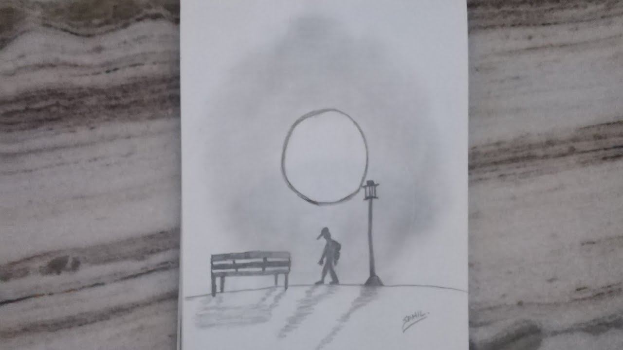 Drawing a boy walking on a street/art with sahil/by-sahil - YouTube
