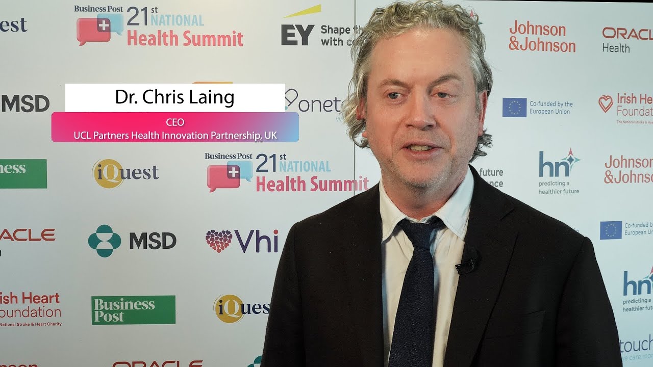 Dr Chris Laing, UCLPartners, at the 21st Business Post National Health ...