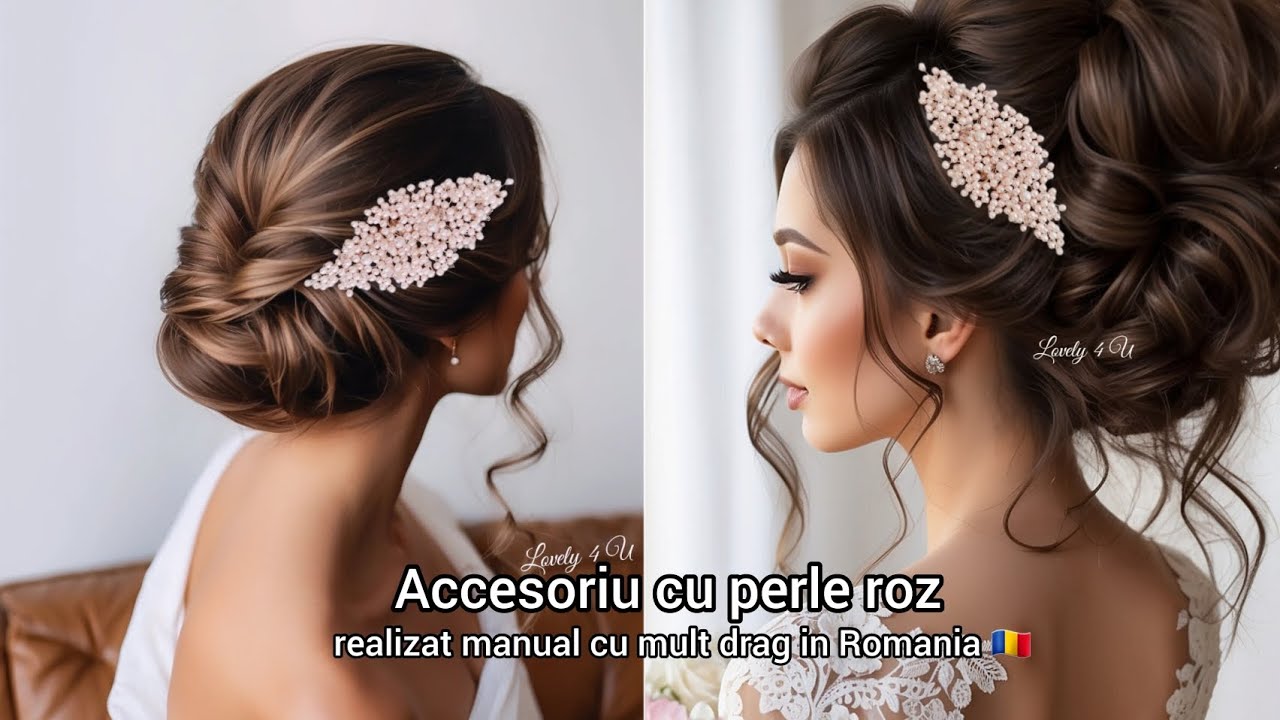 Accesoriu cu perle roz, Diadema cu perle, Accesorii handmade Lovely 4 U ...