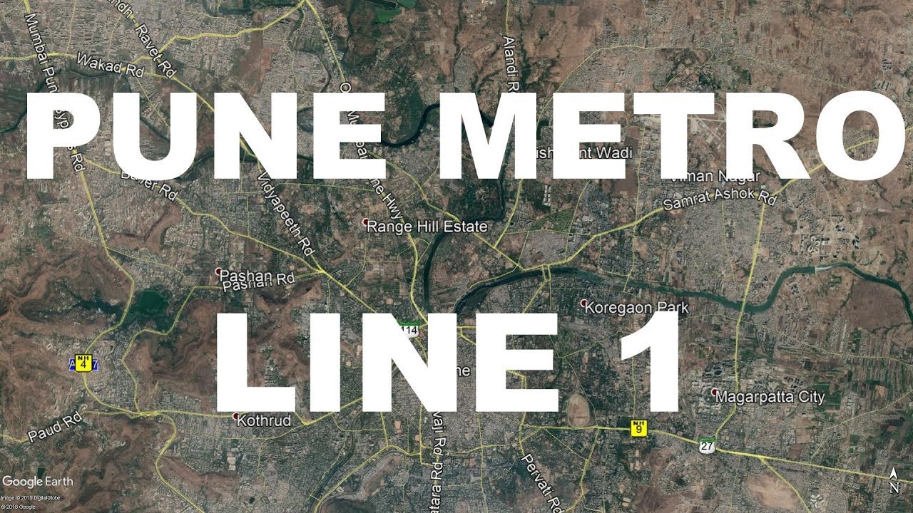 PUNE METRO LINE 1 | PCMC - SWARGATE | Stations Route Alignment - YouTube