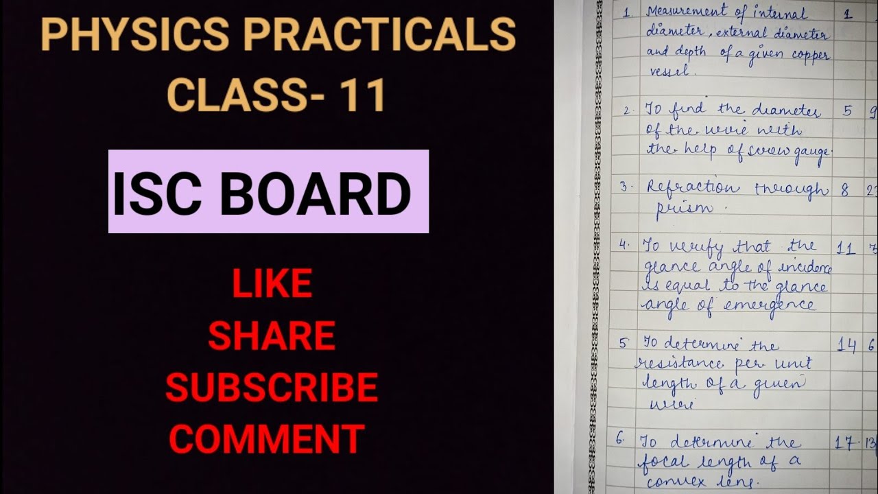 physics practicals class 11 | ISC board | part- 1 #projectsmadeeasy ...