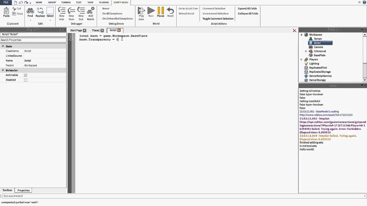 Roblox Scripting Tutorial: Brick Properties - YouTube