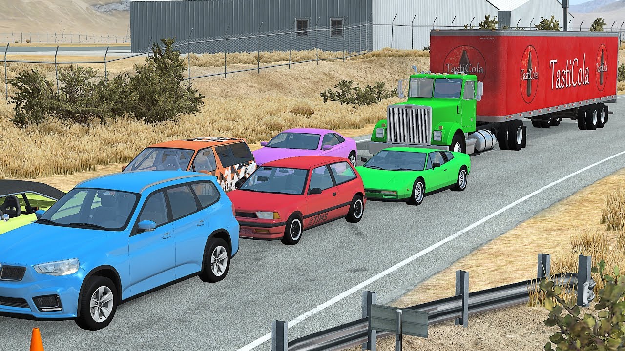 Brakes Failed in Traffic Jam #2 - Beamng drive - YouTube