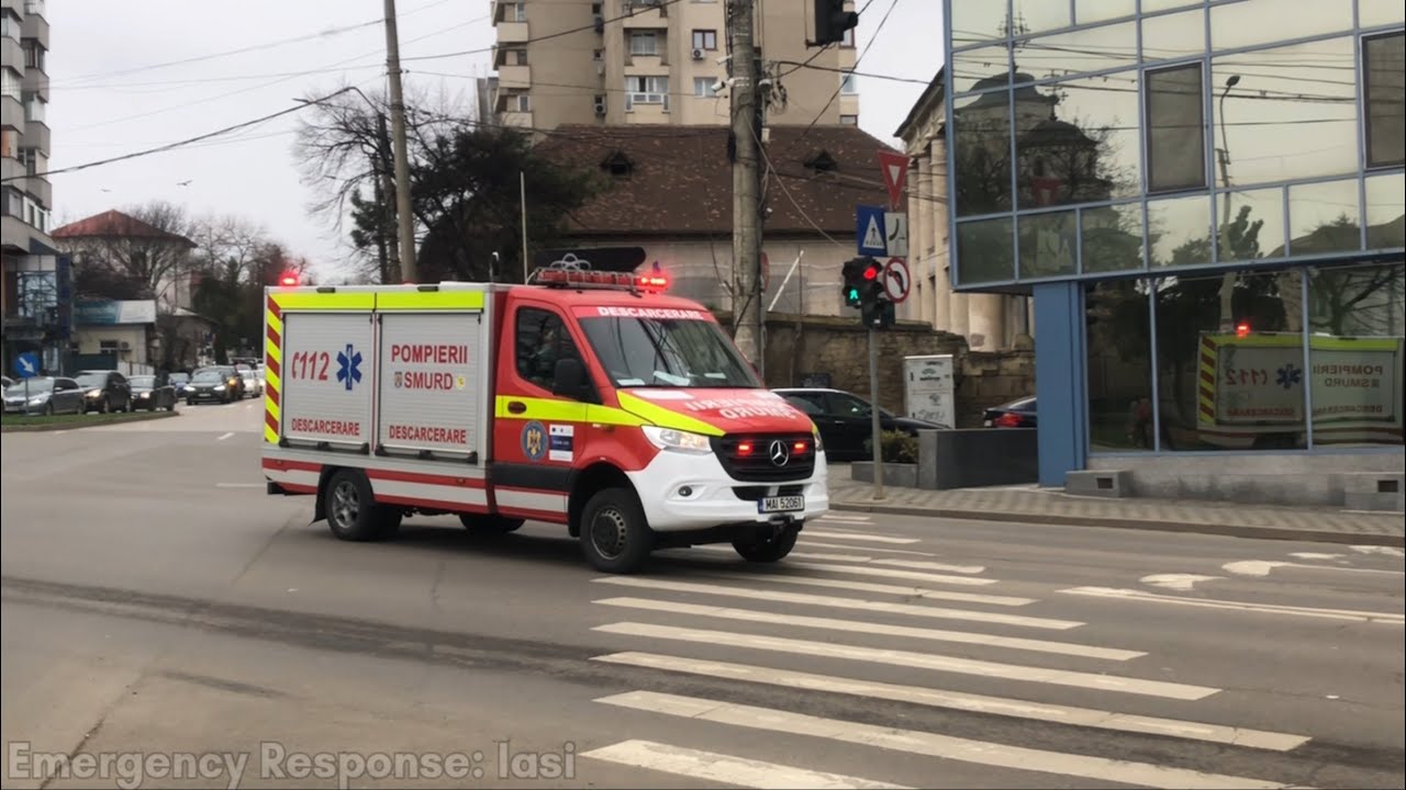[Det. 1] Pompierii SMURD Descarcerare Mercedes Sprinter Responding ...