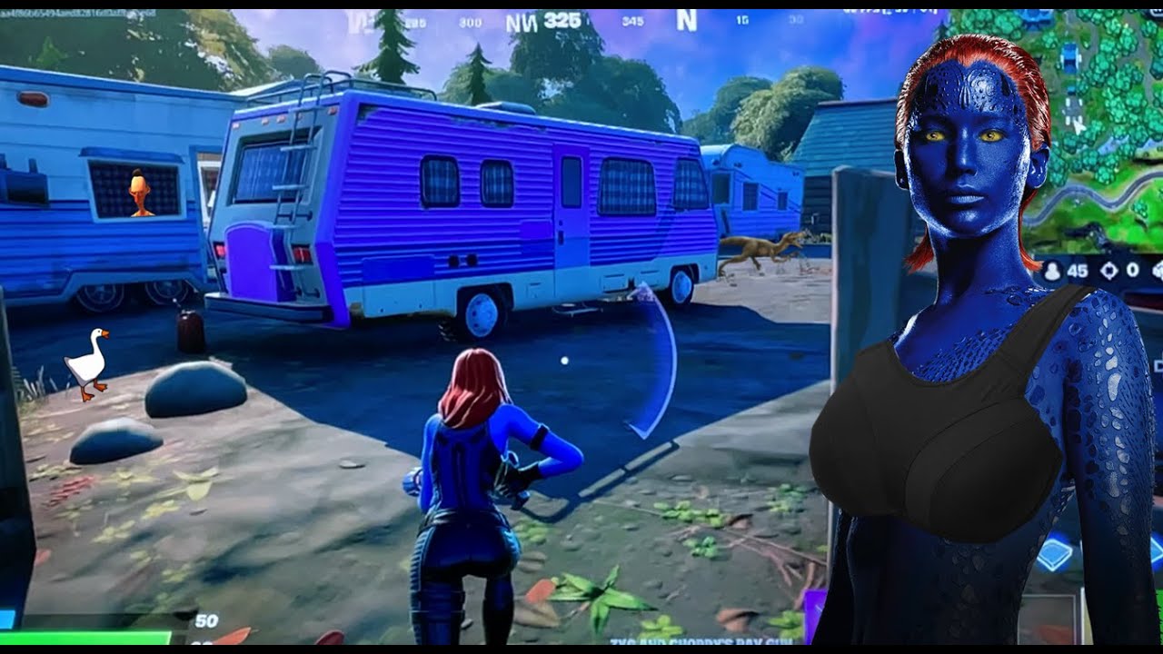 Mystique Goes to a Caravan Park in Fortnite - YouTube