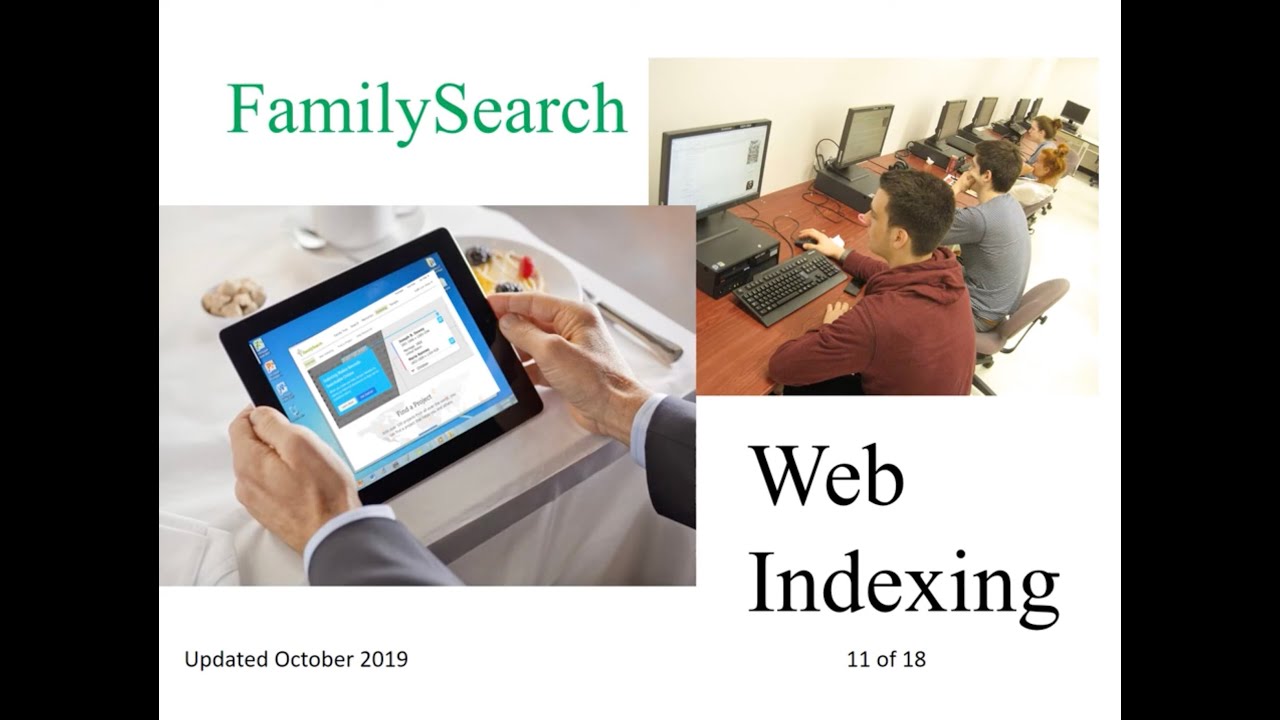 11. FamilySearch WEB Indexing - Judy Sharp - YouTube