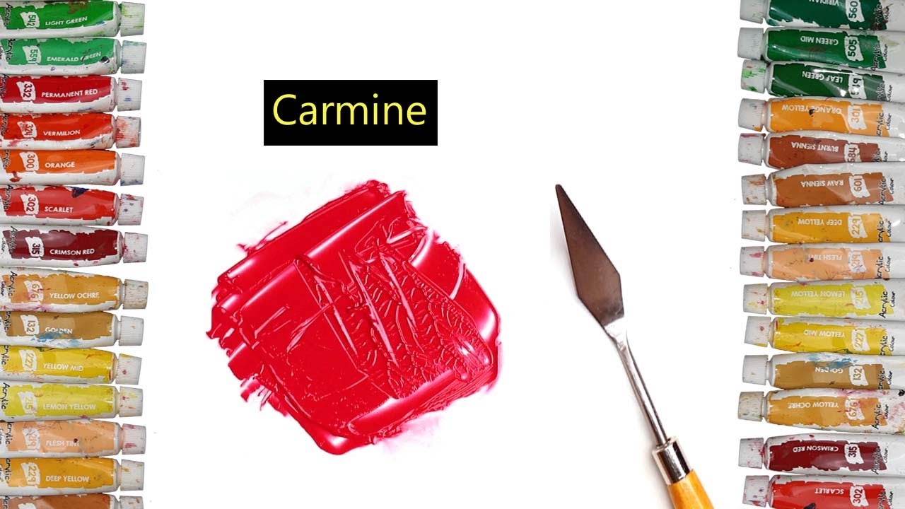 How To Make Carmine Color - Mixing Acrylic Colors - YouTube