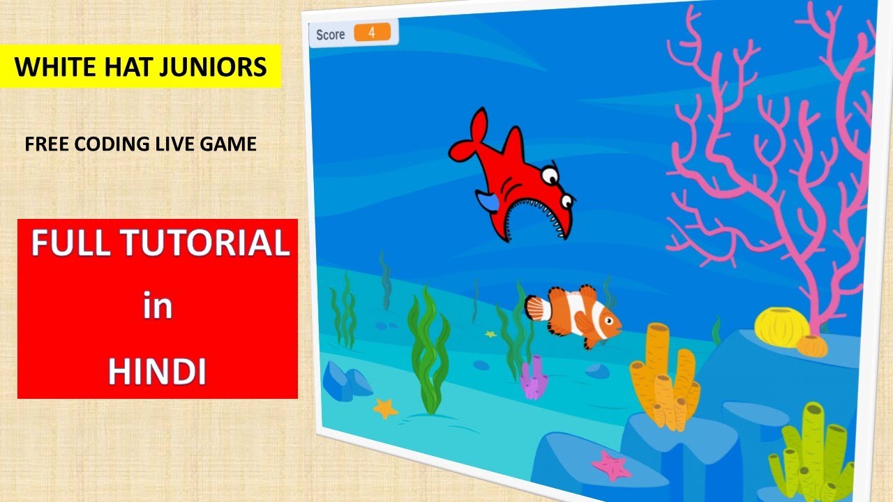 Shark Fish Game Tutorial In Scratch Full Tutorial in Hindi - YouTube