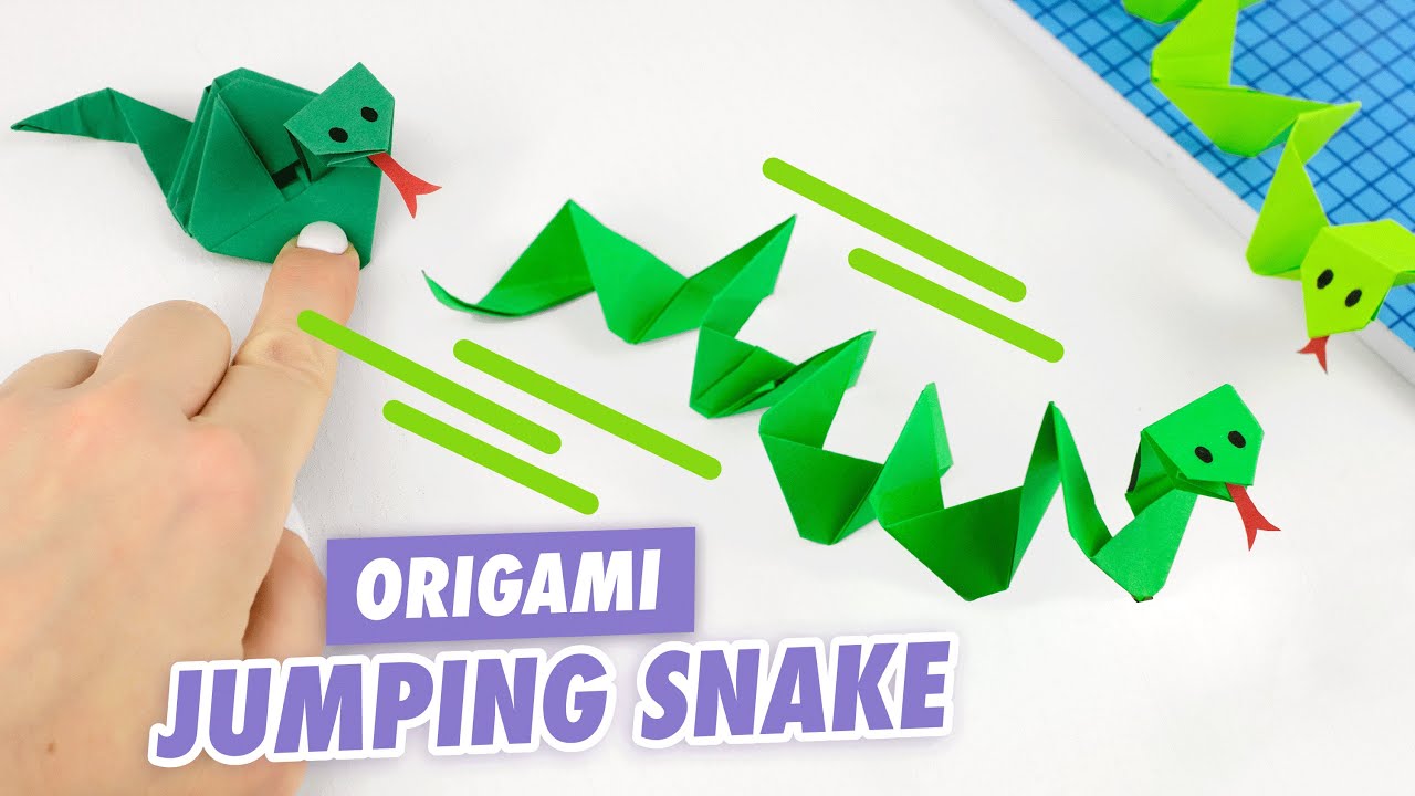 Оригами Прыгающая змея из бумаги | Игрушка-пружинка из бумаги | Origami ...