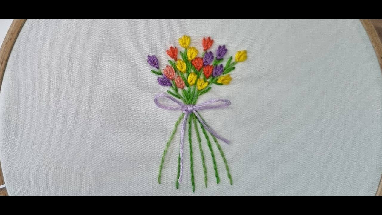 Flower embroidery for beginners | Embroidery for beginners - YouTube