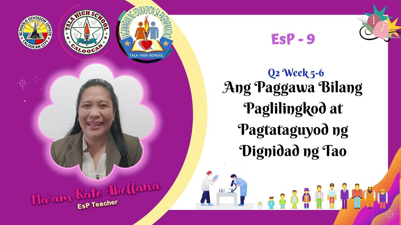 EsP 9 Q2 Week 5 & 6 ANG PAGGAWA BILANG PAGLILINGKOD AT PAGTATAGUYOD NG ...