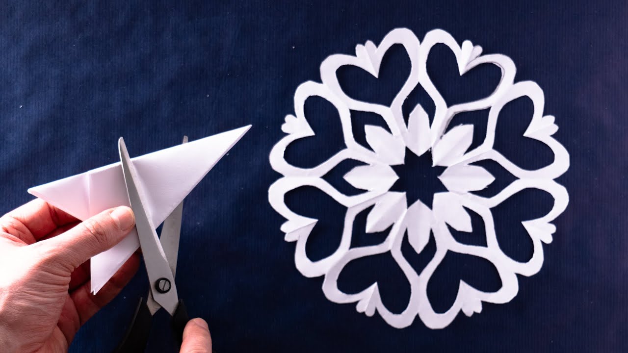 💖 How to Make a Valentine's Day Snowflake with Hearts | Easy DIY Paper ...