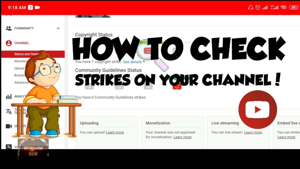 How to Open and Check Strike in Your Channel! #monetization #Strikes # ...