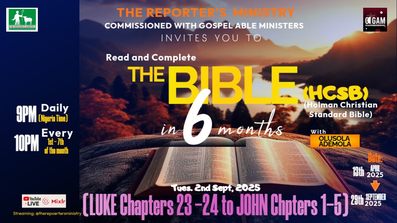 HCSB: LUKE Chapters 23-24 to JOHN Chapters 1-5 (READ & COMPLETE THE ...