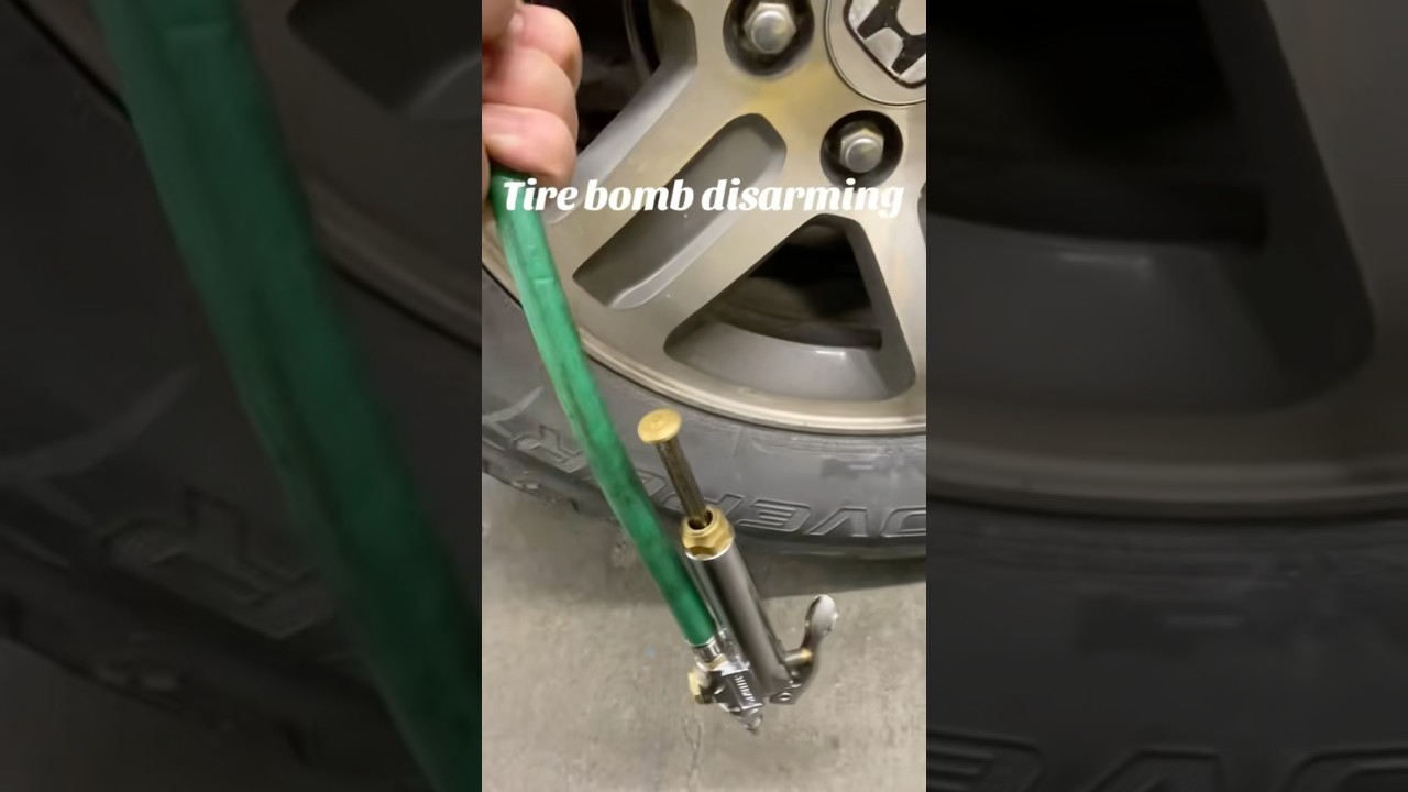 Tire bomb disarming - YouTube