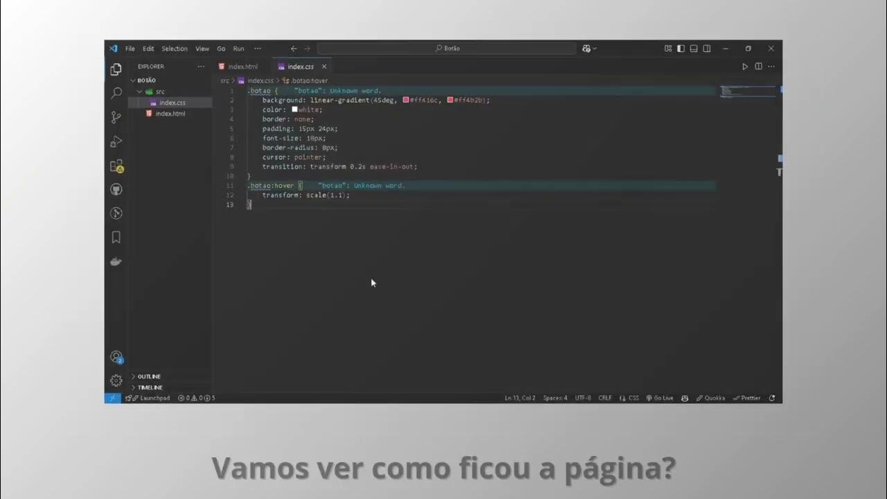 Como criar um botão estiloso com HTML e CSS - YouTube