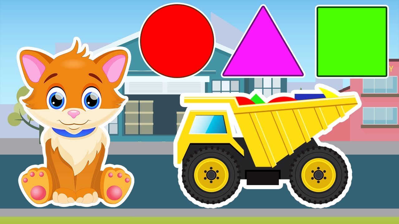 Learn 2D shapes for Children with a Cute Cat - YouTube