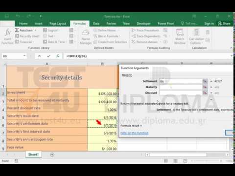 Use the TBILLEQ function to calculate the bond-equivalent yield for a ...