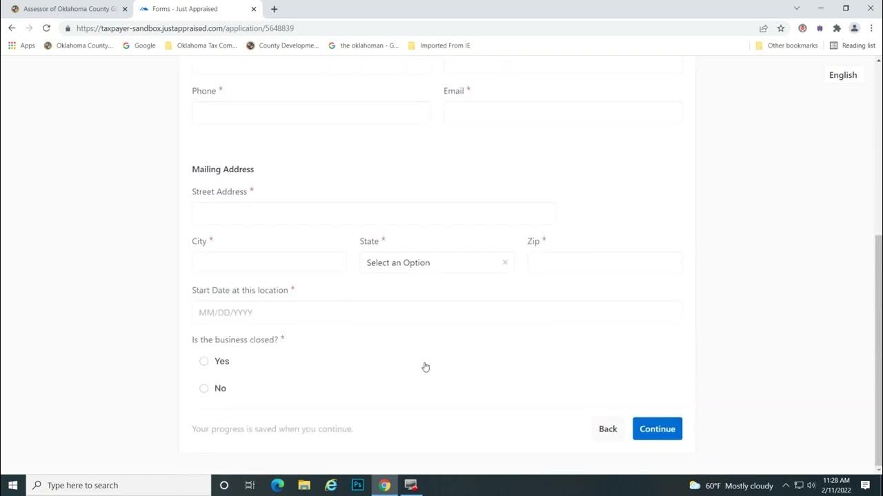 Step 3C Online Filing Business Information Page - YouTube