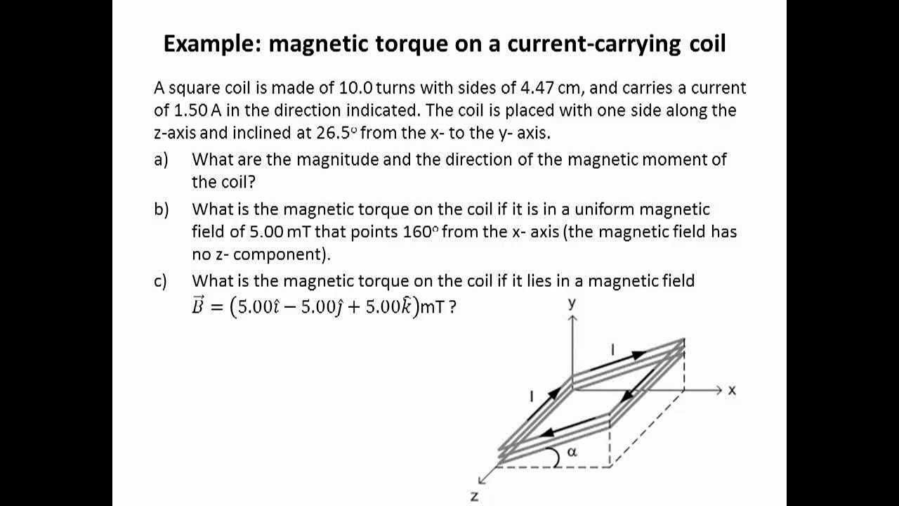Magnetic torque on a current-carrying coil - YouTube
