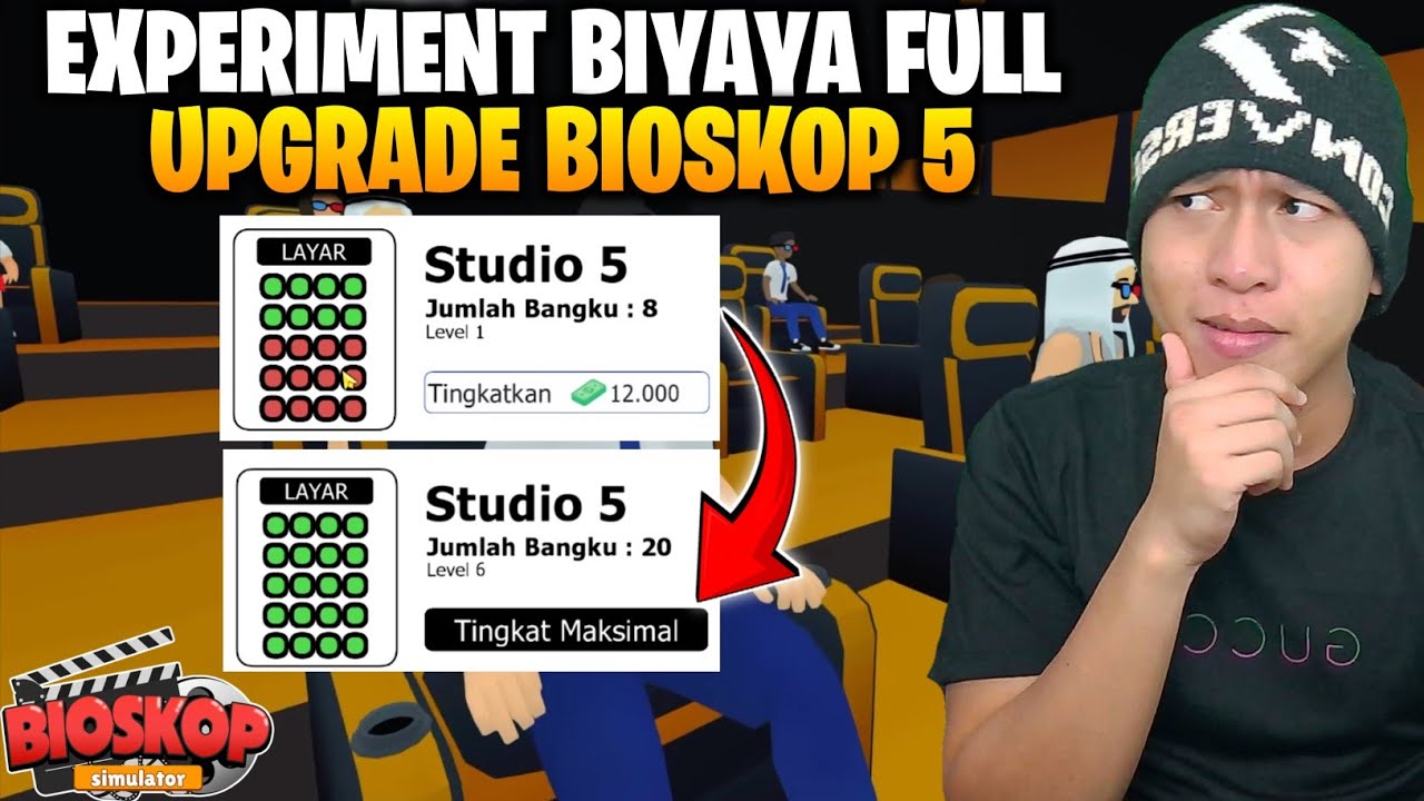 Experiment berapa biaya full upgrade studio 5 di game bioskop simulator - new update - YouTube