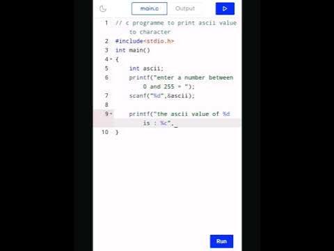 #6 🔥 C program to find ASCII value to Character| in 📲 | #shorts #reels #coding #how # ...