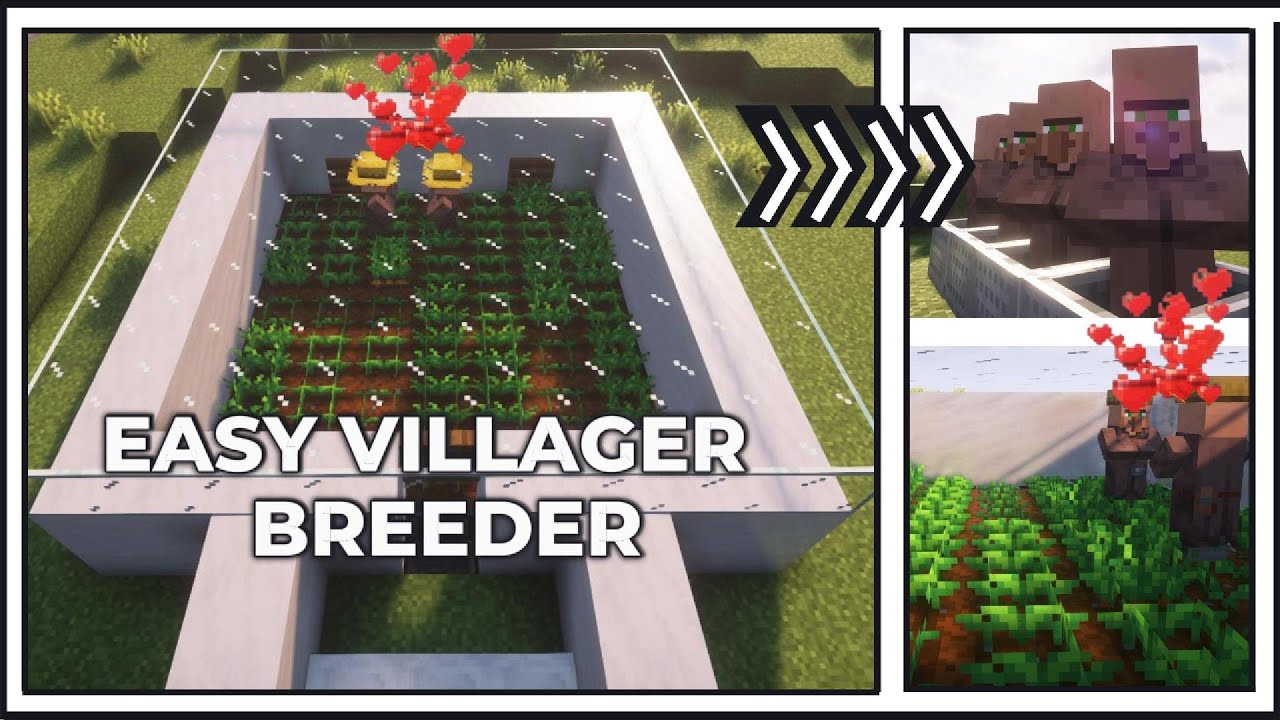 Minecraft Easy Villager Breeder Turtorial Simple Design (Bedrock + Java ...