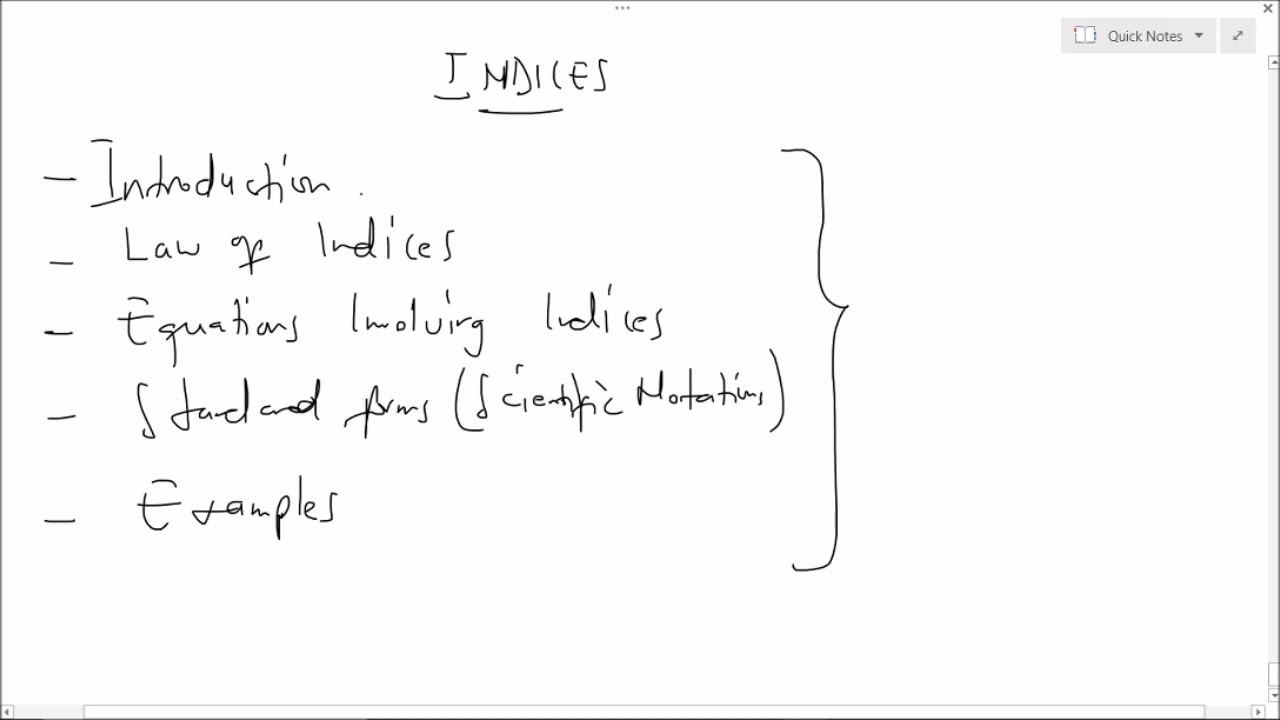 Introduction to Indices - YouTube