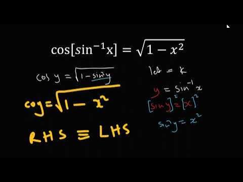 Prove that cos(sin^(-1)) = sqrt(1-x^2). Inverse Trig Functions - YouTube
