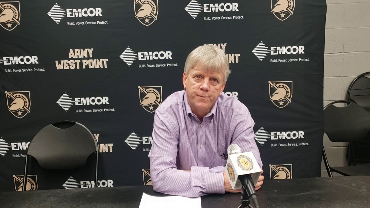 ARMY Head Hockey Coach Brian Riley Comments Post 4-1 Loss to AIC - YouTube