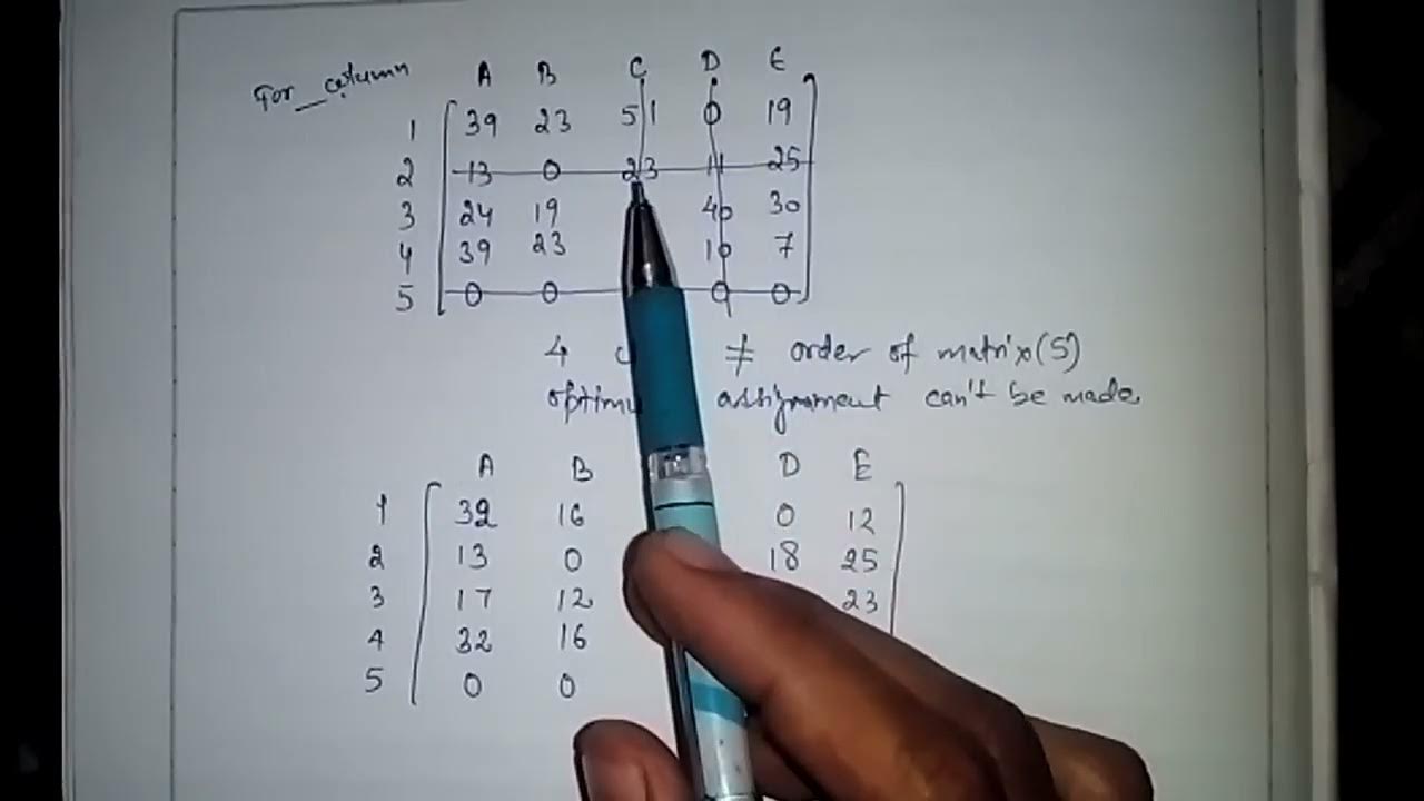 Unbalanced Assignment Problem | Maximization Type | Hungarian Method - YouTube