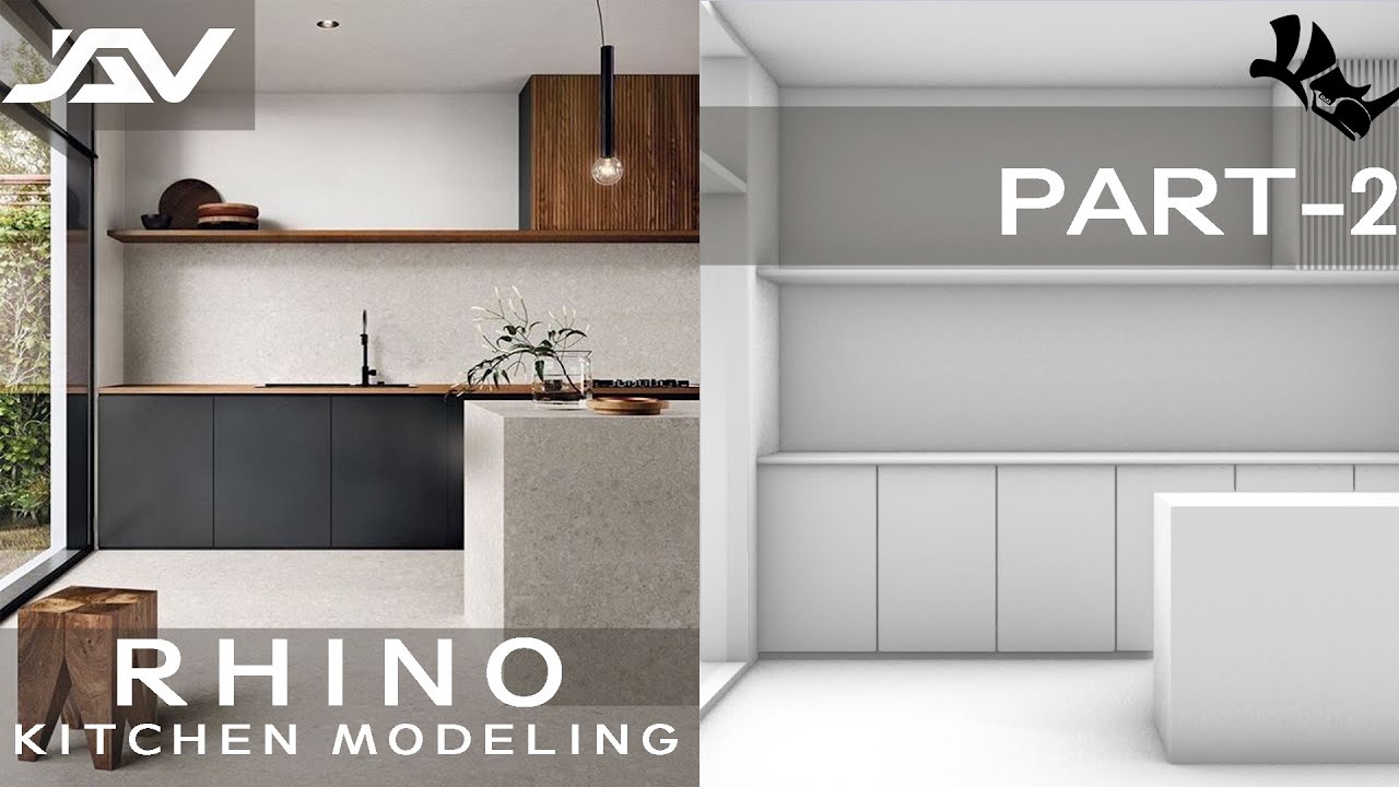 Rhino Interior Rendering | Modern Kitchen Part-2 - YouTube