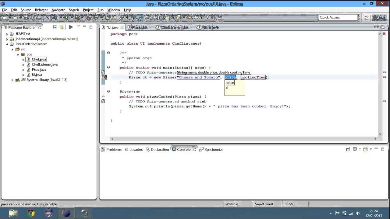 Java Tutorial - Pizza Ordering System Part 2 - Session 34 - YouTube