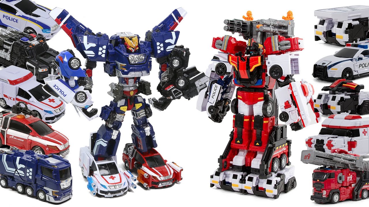 Police Rescue Fire HelloCarBot PentaStormX Tobot Rescue SOS Combo ...