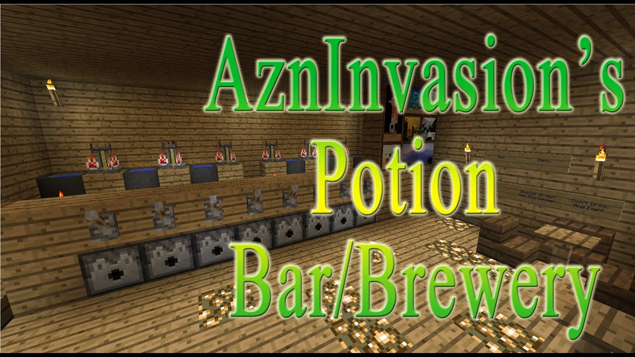 Epic and Useful Minecraft Rooms #2 - Potion Bar/Brewery - AznInvasion ...