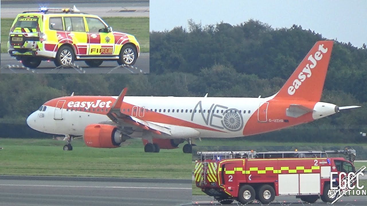 EasyJet A320NEO Emergency Landing at Manchester Airport - YouTube