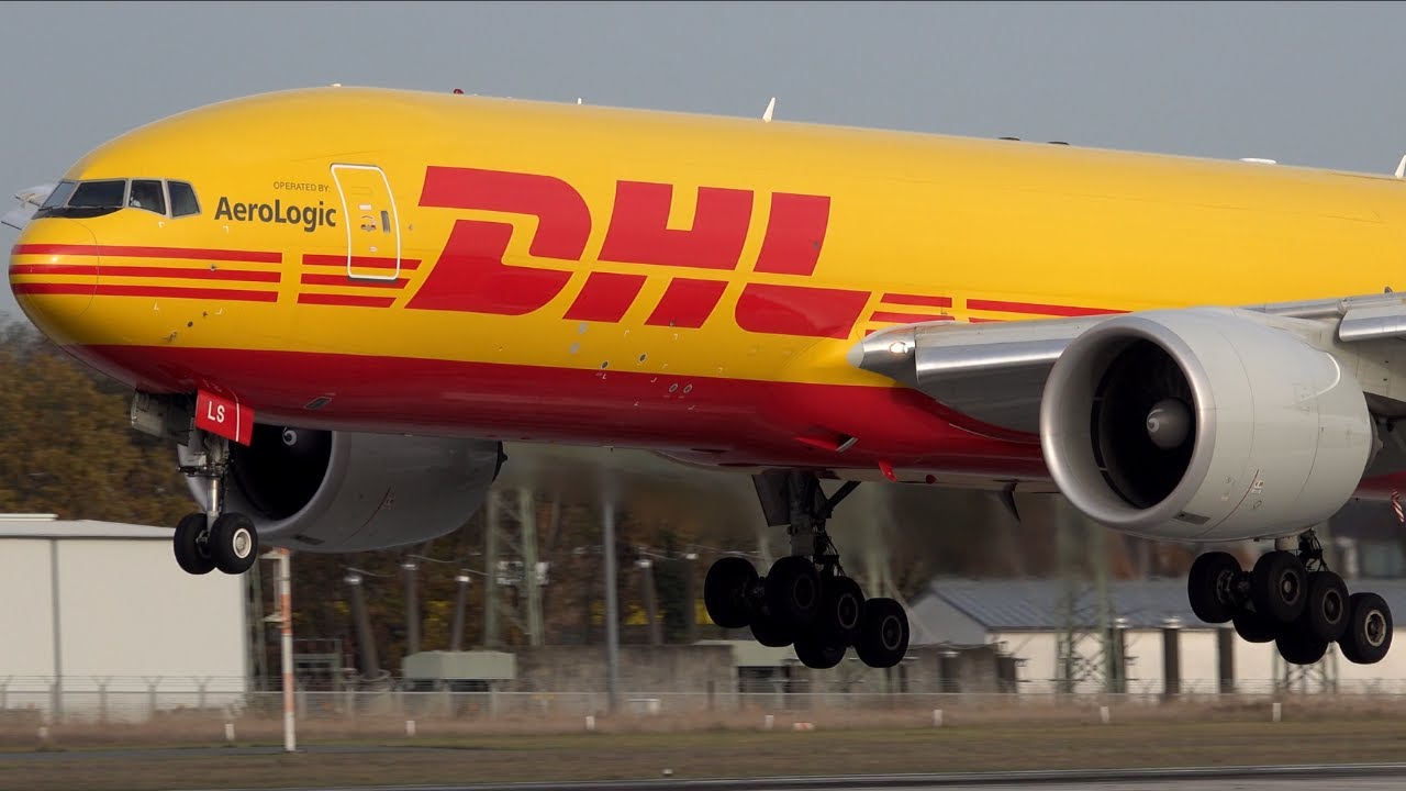 Aerologic 777F [4K] Close-Up Landing in Frankfurt with DHL Livery - YouTube