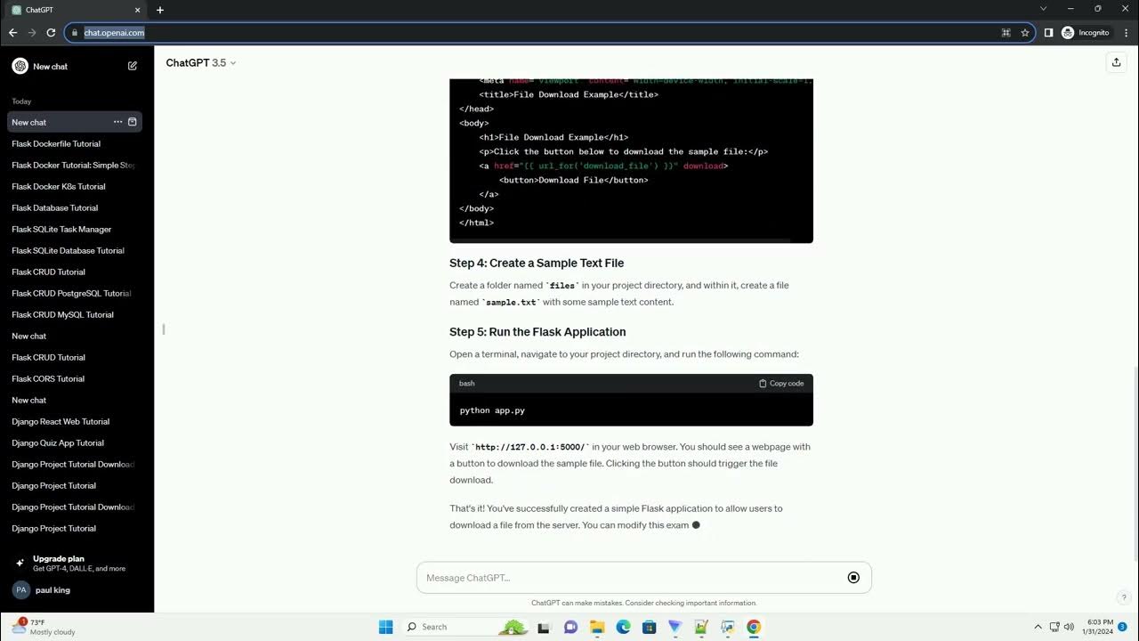 python flask download file from server - YouTube