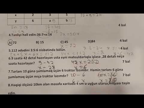 6-cı sinif Riyaziyyat ksq 2 #ders #dim #test #bsq #ksq #riyaziyyat #maths #riyaz