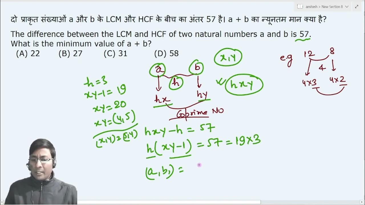The difference between the LCM and HCF of two natural numbers a and b ...