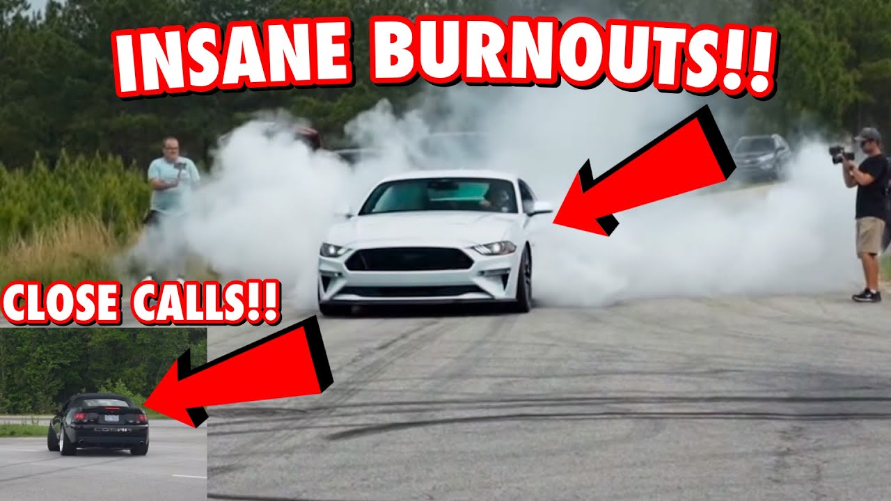ULTIMATE FORD MUSTANG BURNOUTS & CLOSE CALLS Compilation !!MUST WATCH ...