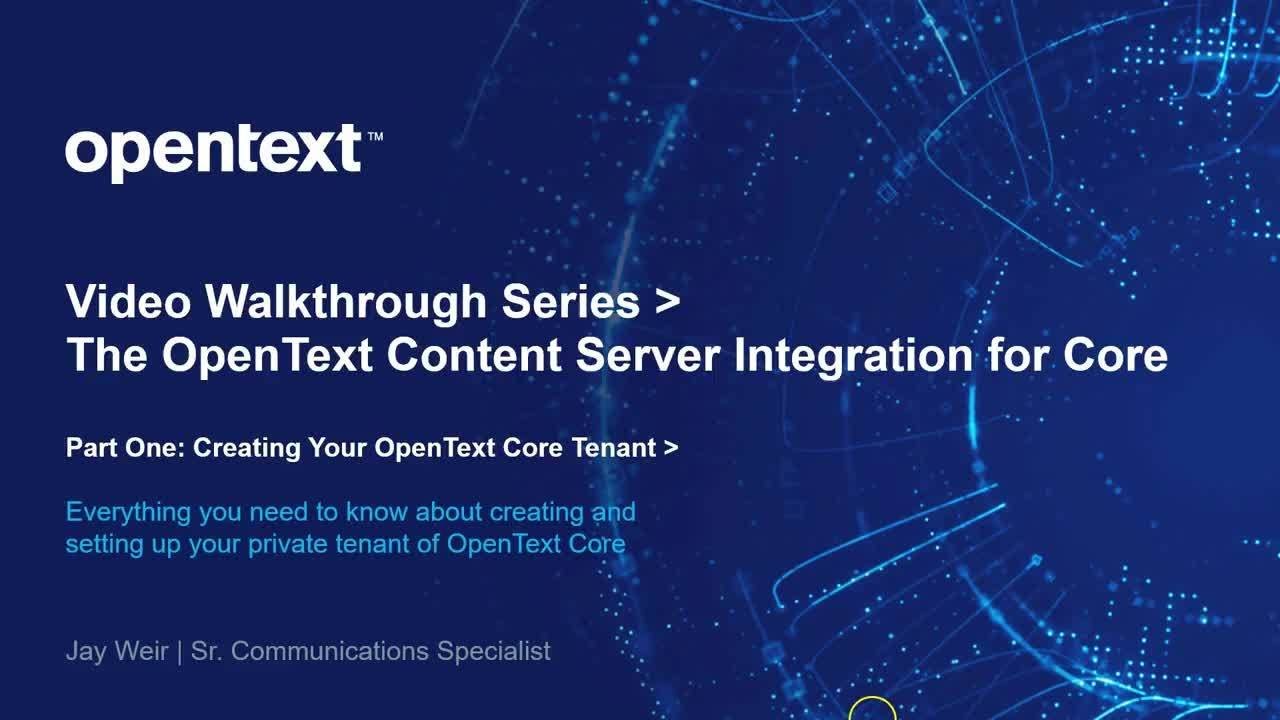 Creating Your Tenant to Try the Content Server Integration - YouTube
