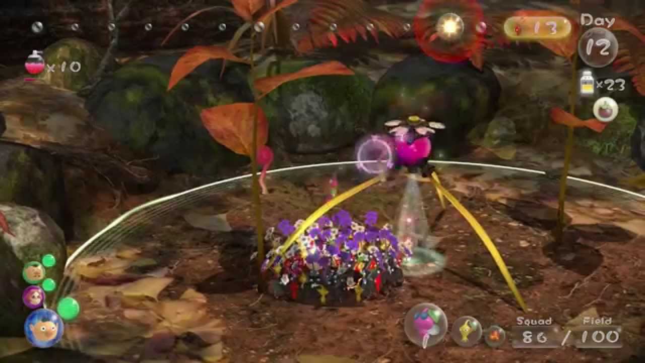 Pikmin 3 | Day Twelve - Pink Onion and Winged Pikmin - YouTube
