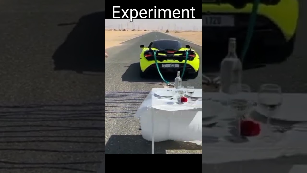 Tablecloth pull trick with a super car#shorts - YouTube