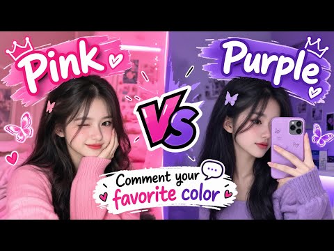 Pink vs purple 💓💜 comment your favorite color 😘#subscribe #ytviral 