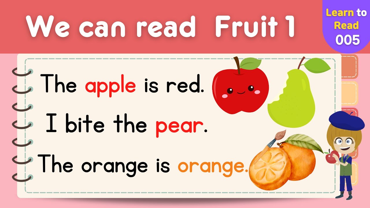 Learn to Read - 005 Fruits | English Reading Practice | Simple ...